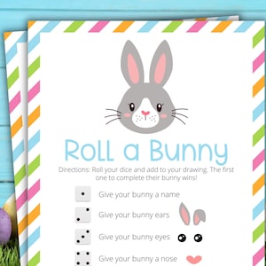 Roll A Bunny Game | Printable Easter Game | Easter Activity for Kids ...