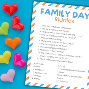 Family Day Riddles | Printable Family Day Game | Family Day Activity ...