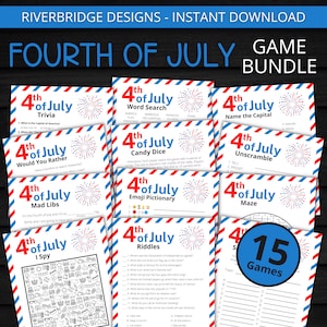 Fourth of July Game Bundle | Printable Fourth of July Games and ...