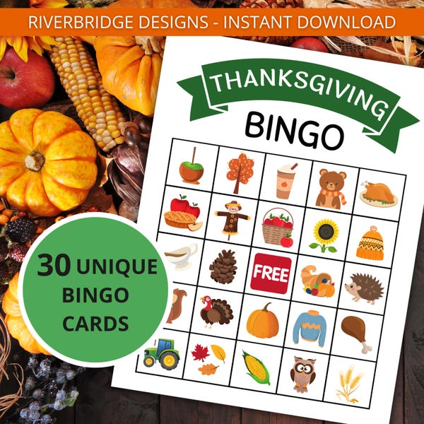 Thanksgiving Bingo - Etsy