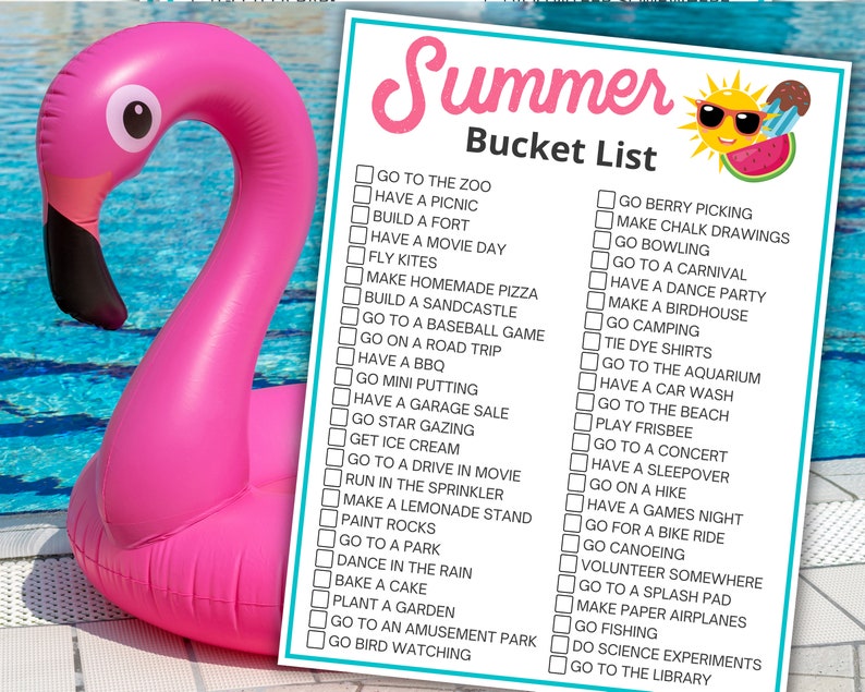 Summer Bucket List Printable Summer Activities for Kids and - Etsy
