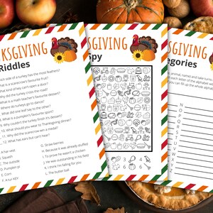 Thanksgiving Game Bundle | Printable Thanksgiving Games for Kids and ...