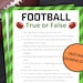 Football Trivia Game | Printable Football Game | Football Activity for ...