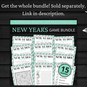 New Year's Eve Riddles | Printable New Year's Game | New Years Activity ...