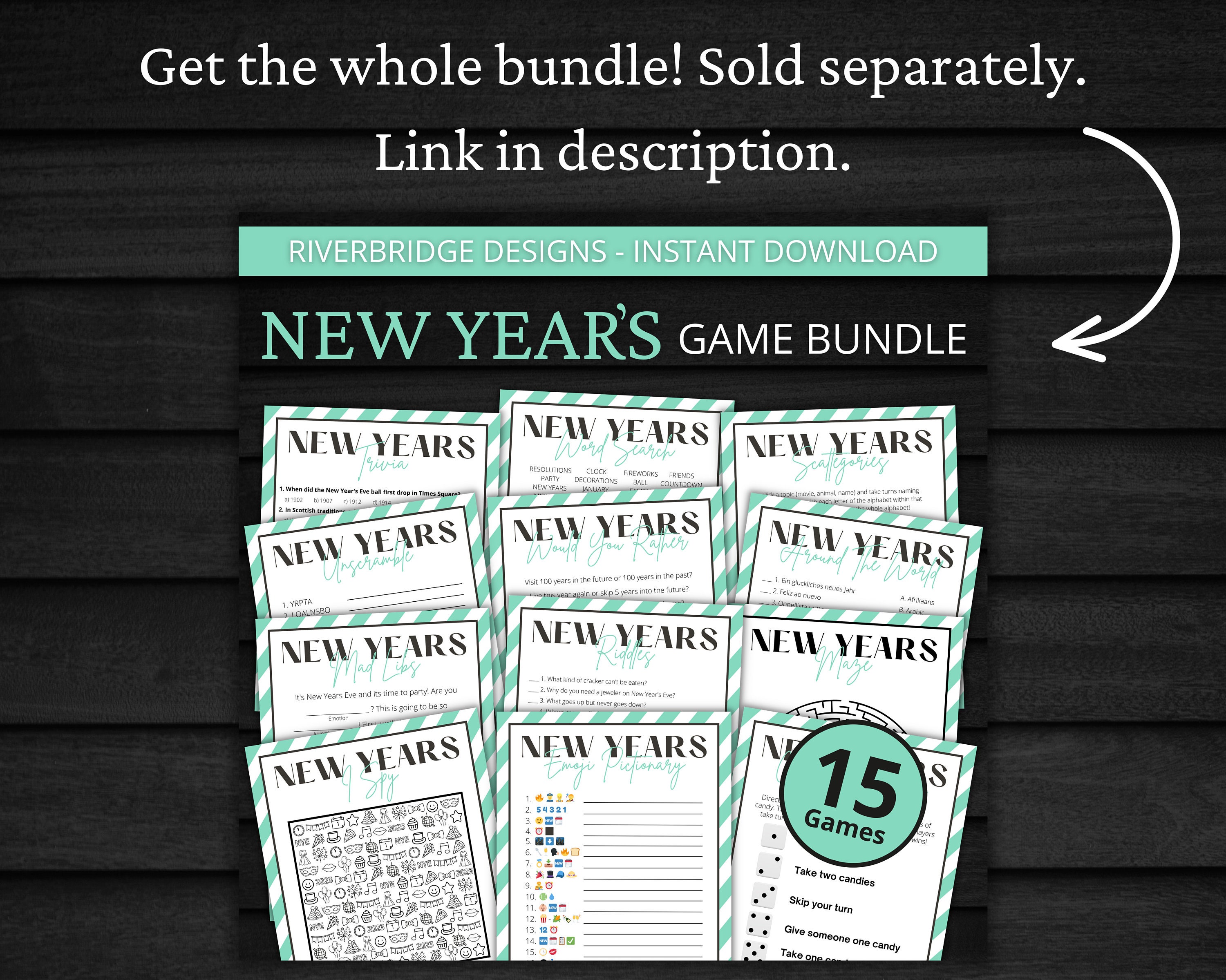 New Year's Eve Riddles | Printable New Year's Game | New Years Activity ...