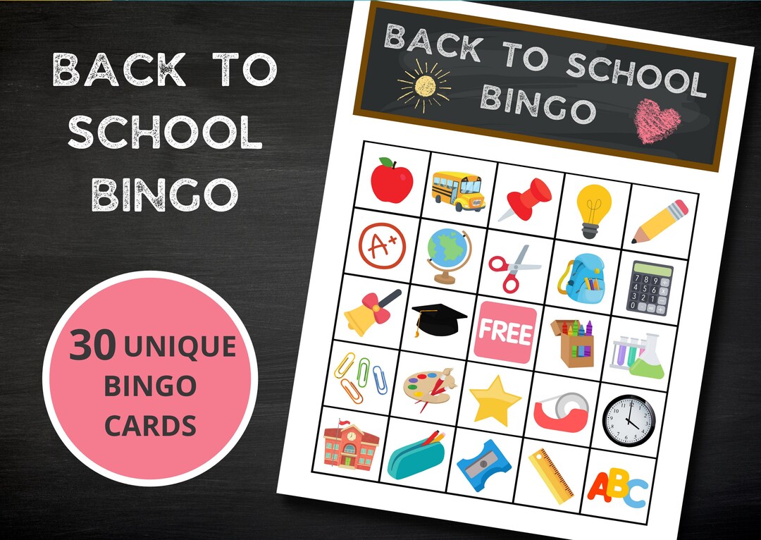 Back to School Bingo Printable School Activity Games for - Etsy