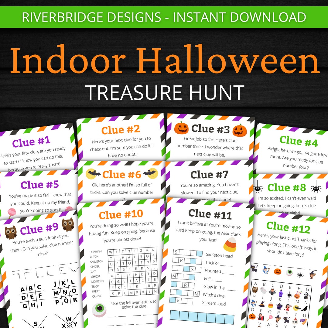 Indoor Halloween Treasure Hunt for Older Kids | Halloween Scavenger ...