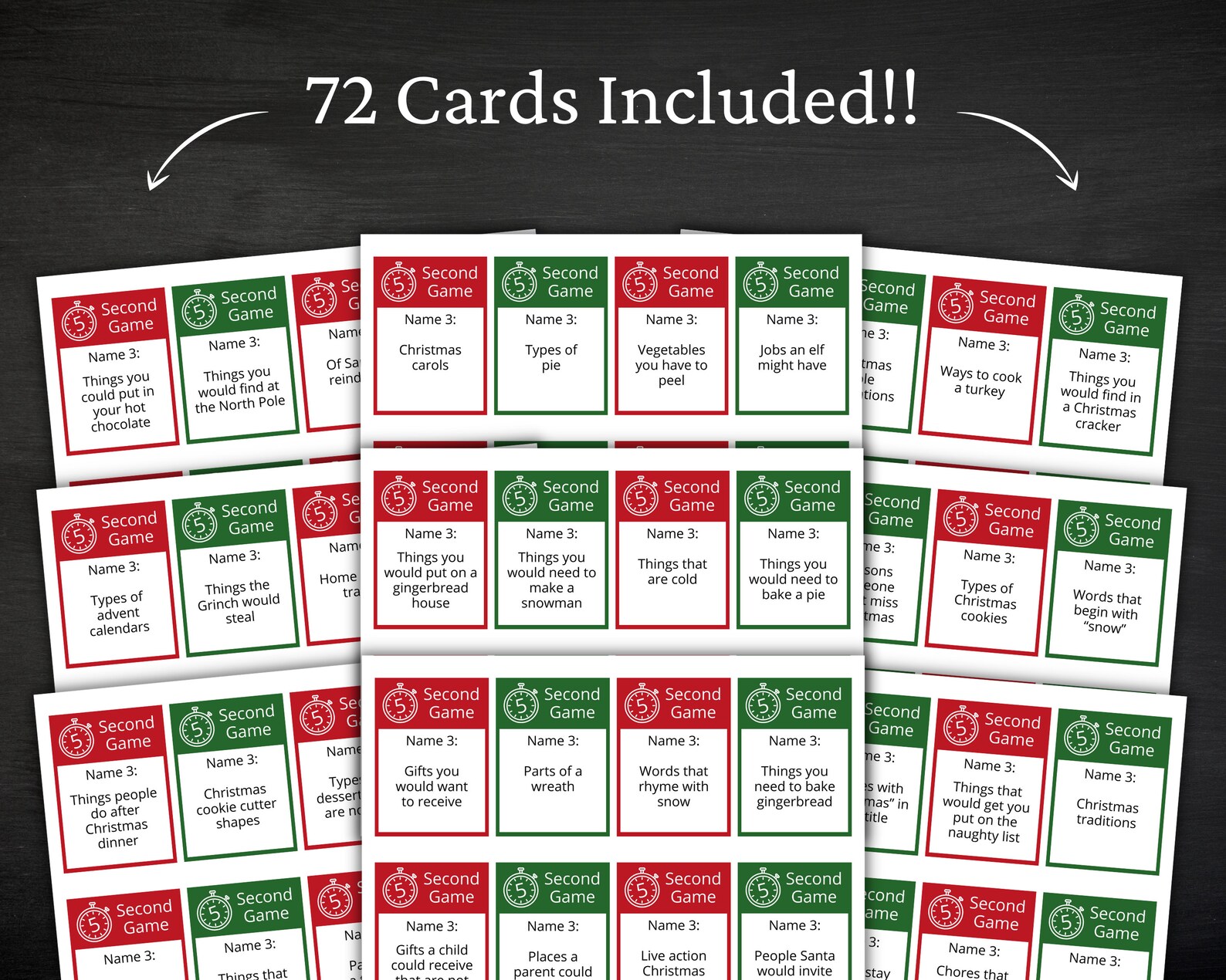 Christmas 5 Second Game | Printable Christmas Game | Christmas Activity ...