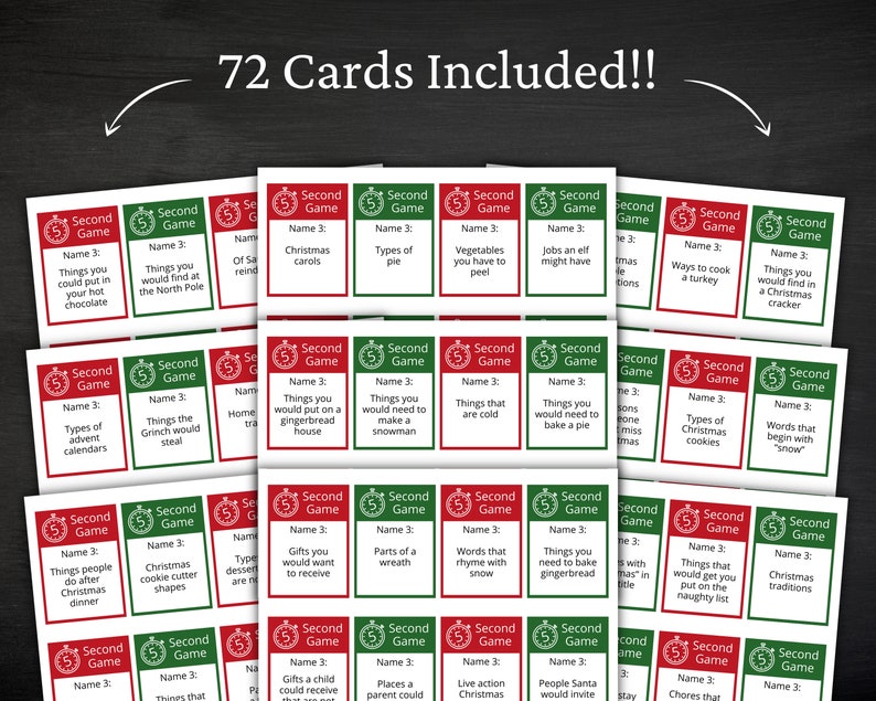 Christmas 5 Second Game | Printable Christmas Game | Christmas Activity ...