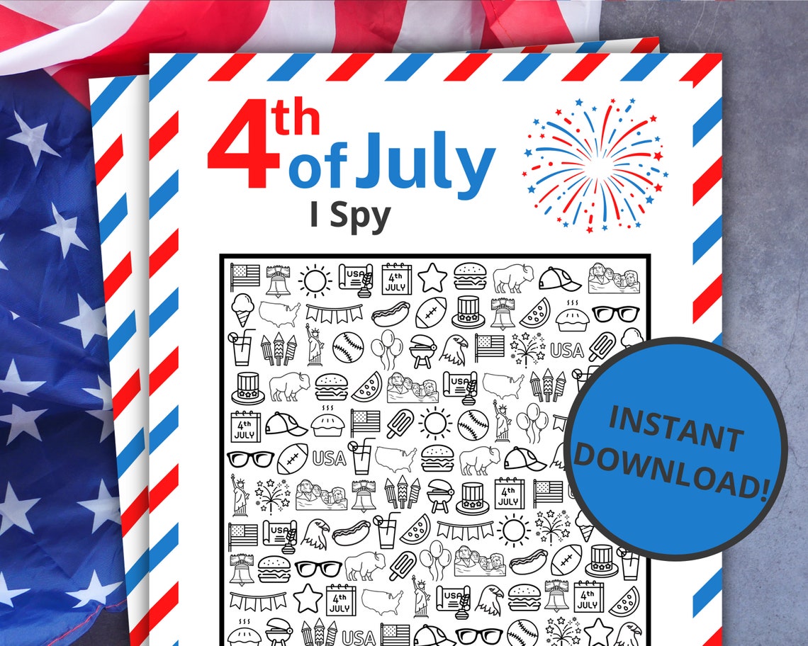 Fourth of July I Spy Printable Fourth of July Game | Etsy
