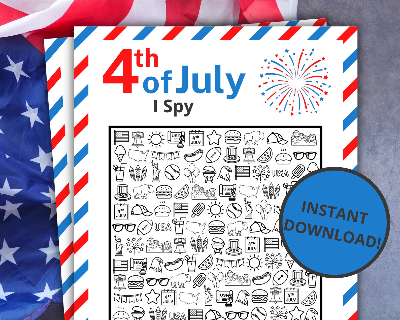 Fourth of July I Spy Printable Fourth of July Game | Etsy