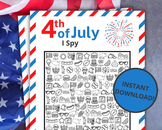 Fourth of July I Spy Printable Fourth of July Game | Etsy