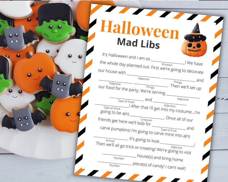 Halloween Mad Libs | Printable Halloween Game | Halloween Activity for ...