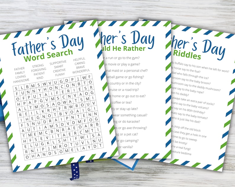 Father's Day Game Bundle Printable Father's Day - Etsy