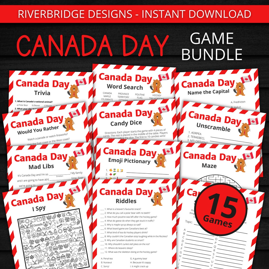 Canada Day Game Bundle | Printable Canada Day Games and Activities for ...