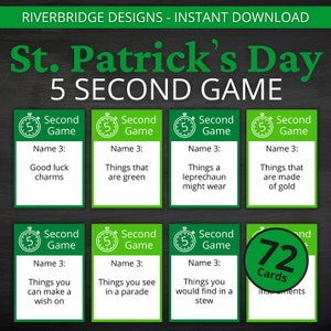 St. Patrick's Day 5 Second Game | Printable St. Patrick's Day Activity ...