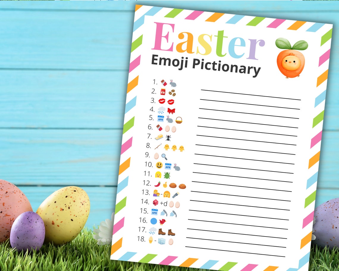 Easter Emoji Pictionary Printable Easter Game Easter - Etsy