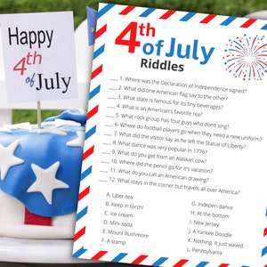 Fourth of July Riddles | Printable Fourth of July Game | Independence ...