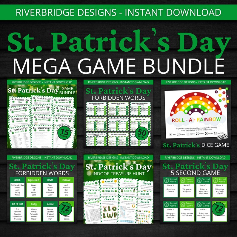 St. Patrick's Day Mega Game Bundle | Printable Games for Kids and ...