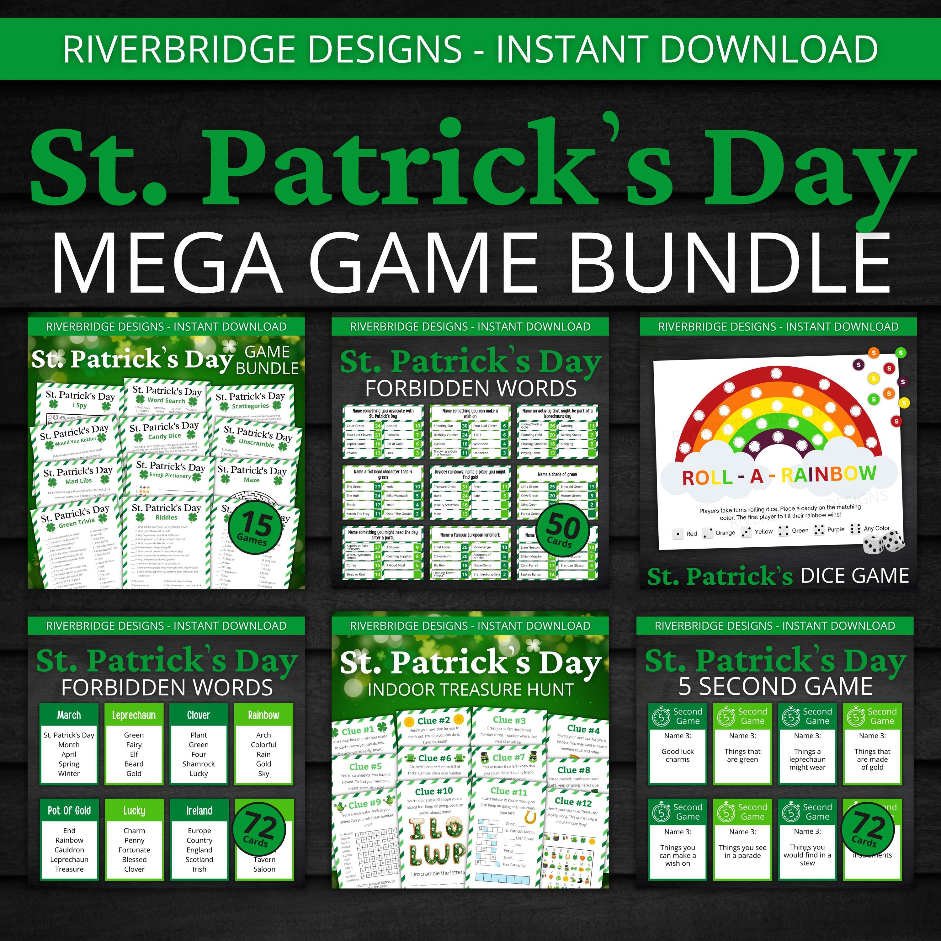 St. Patrick's Day Mega Game Bundle | Printable Games for Kids and ...