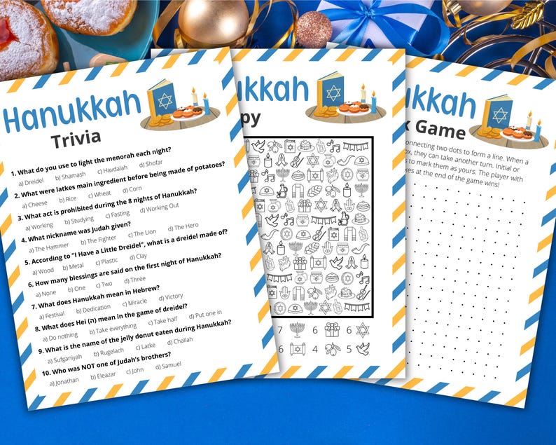 Hanukkah Game Bundle | Printable Hanukkah Games for Kids and Adults ...