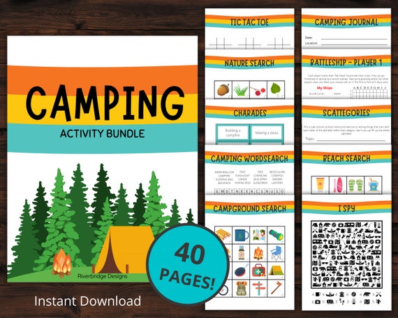 Camping Activity Bundle Camping Games Printable Activities | Etsy