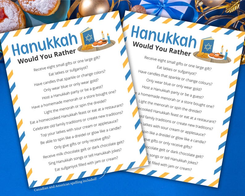 Hanukkah Game Bundle | Printable Hanukkah Games for Kids and Adults ...