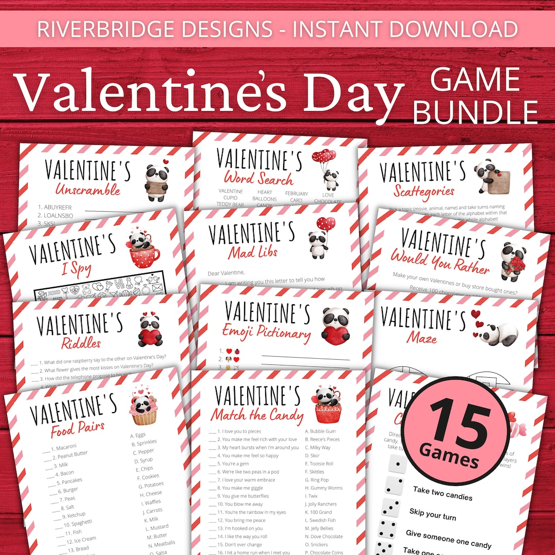 Valentine's Day Game Bundle | Printable Valentine's Day Games for Kids ...