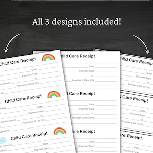 Child Care Receipt | Child Care Payments | Printable Receipt for ...