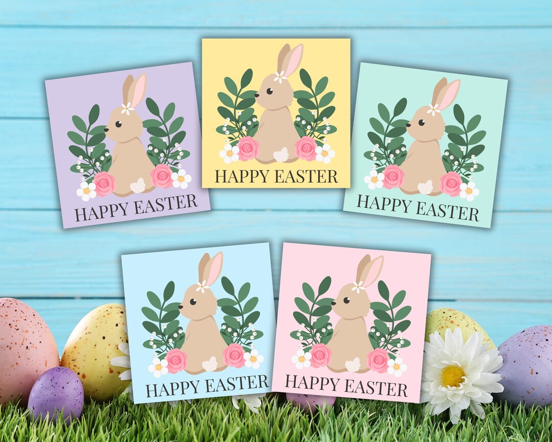 Happy Easter Bunny Gift Tags | Cute Rabbit Easter Tags | Printable ...
