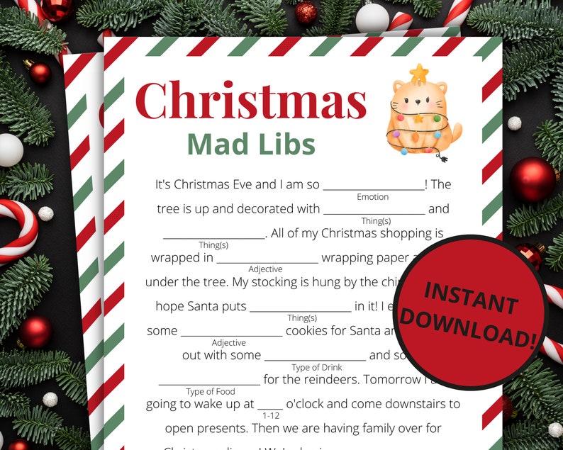 Christmas Mad Libs | Printable Christmas Game | Christmas Activity for ...