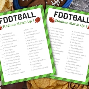 Football Stadium Matchup | Printable Football Game | Football Activity ...