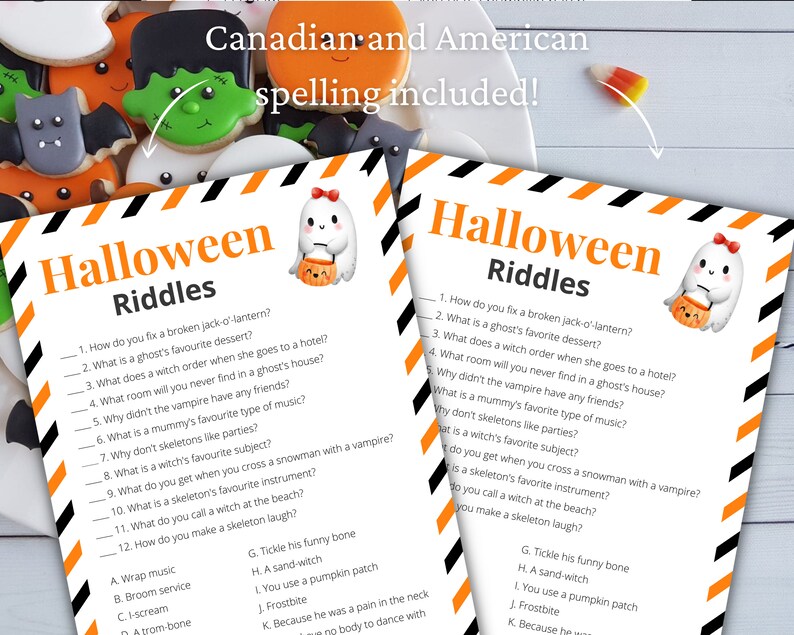 Halloween Riddles Printable Halloween Game Halloween - Etsy