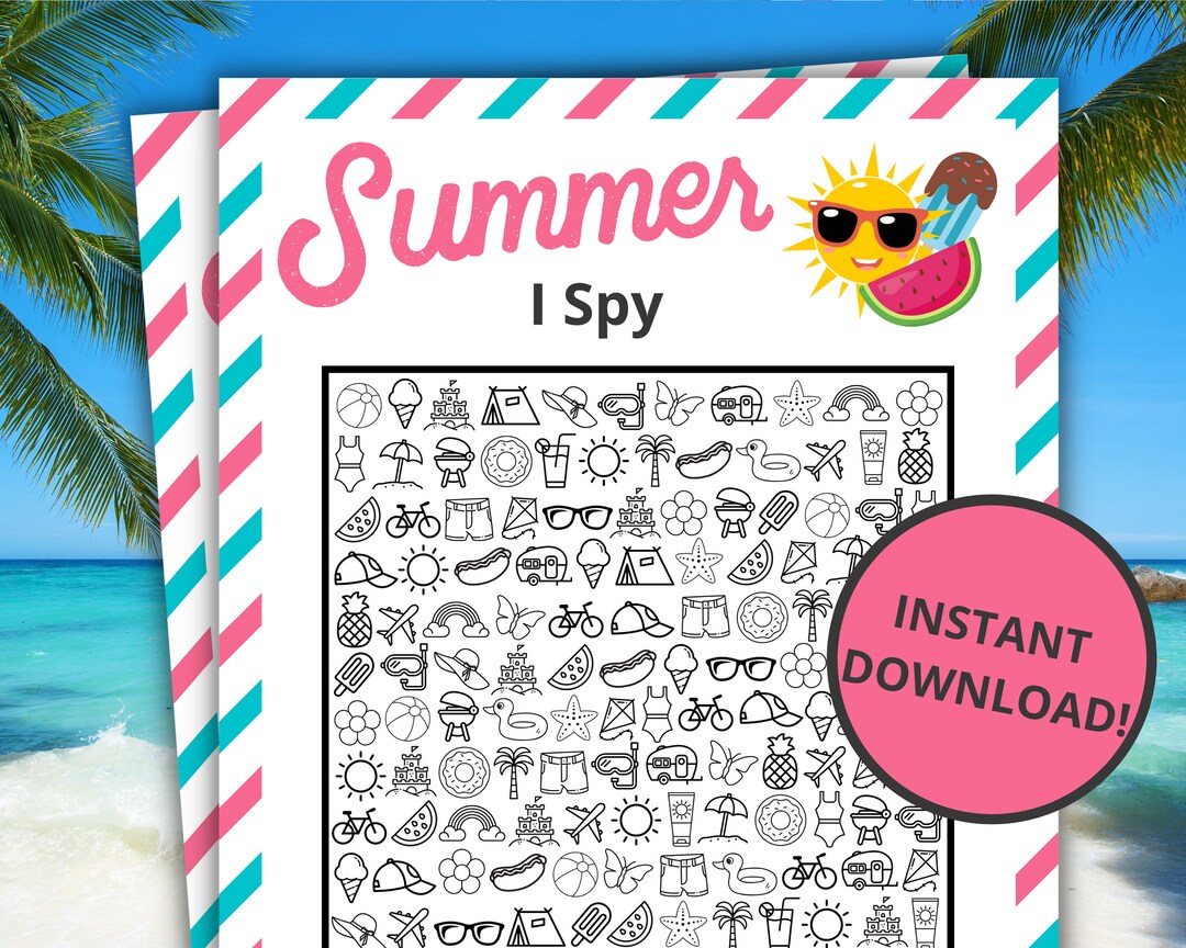 Summer I Spy | Printable Summer Game | Summer Activity for Kids and ...
