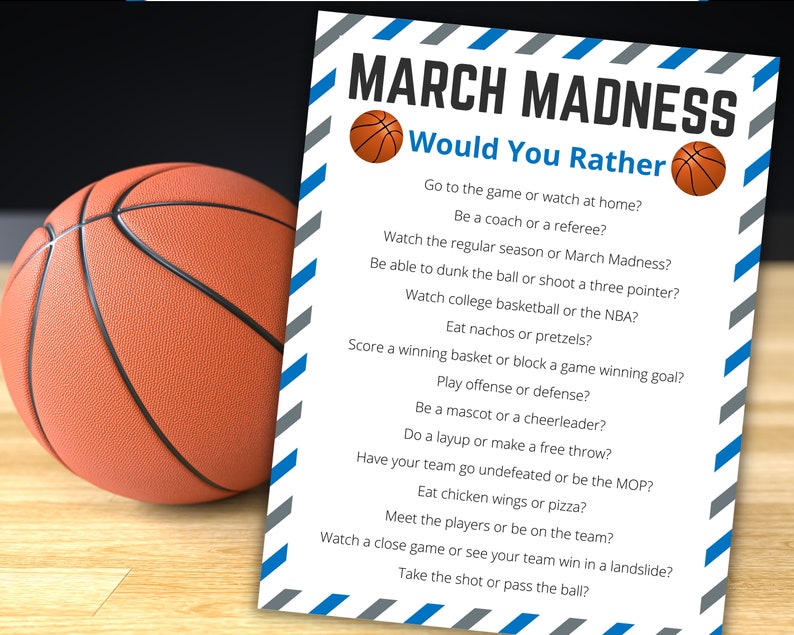 March Madness Would You Rather Printable March Madness Game - Etsy
