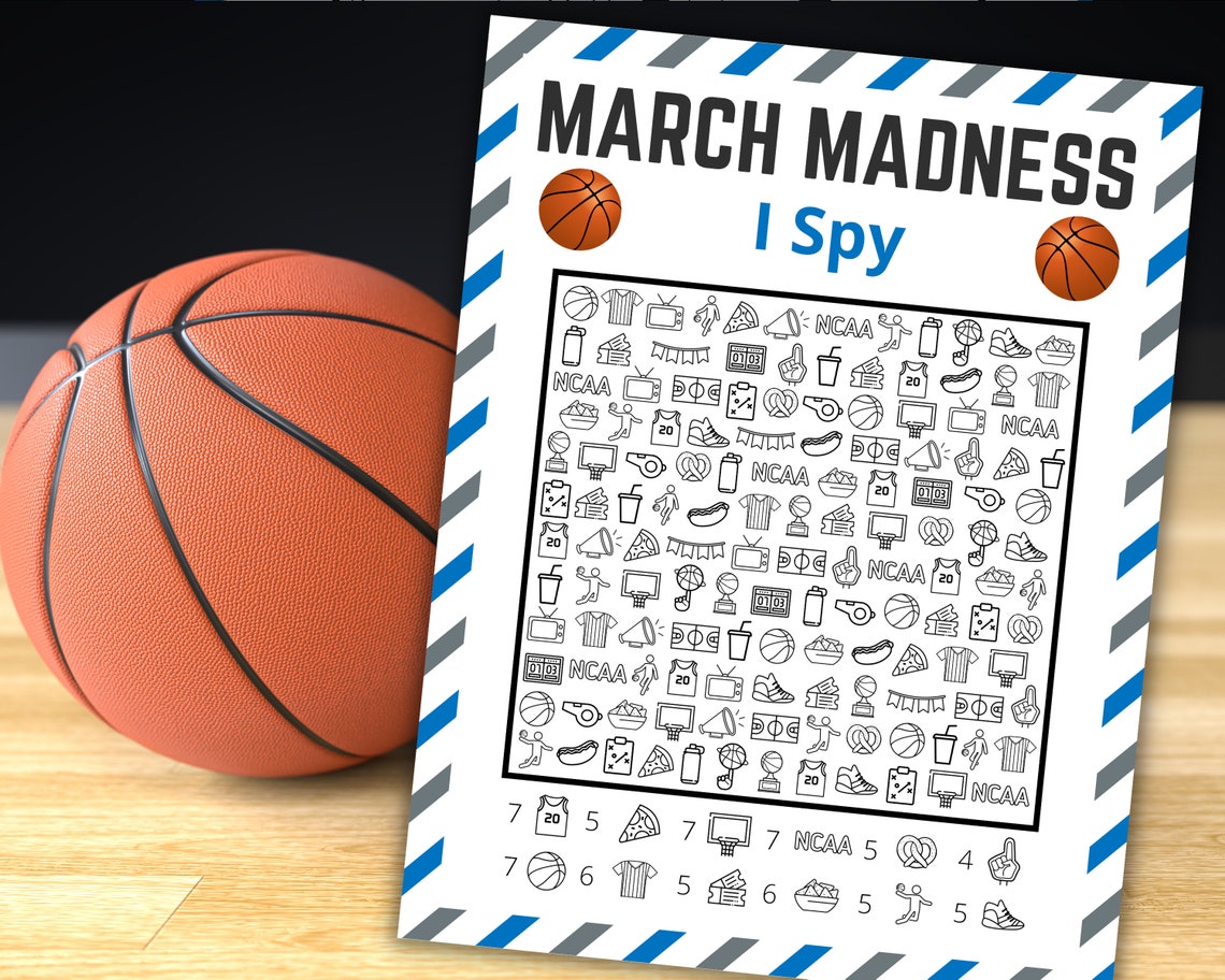 March Madness I Spy Printable March Madness Game for Kids | Etsy