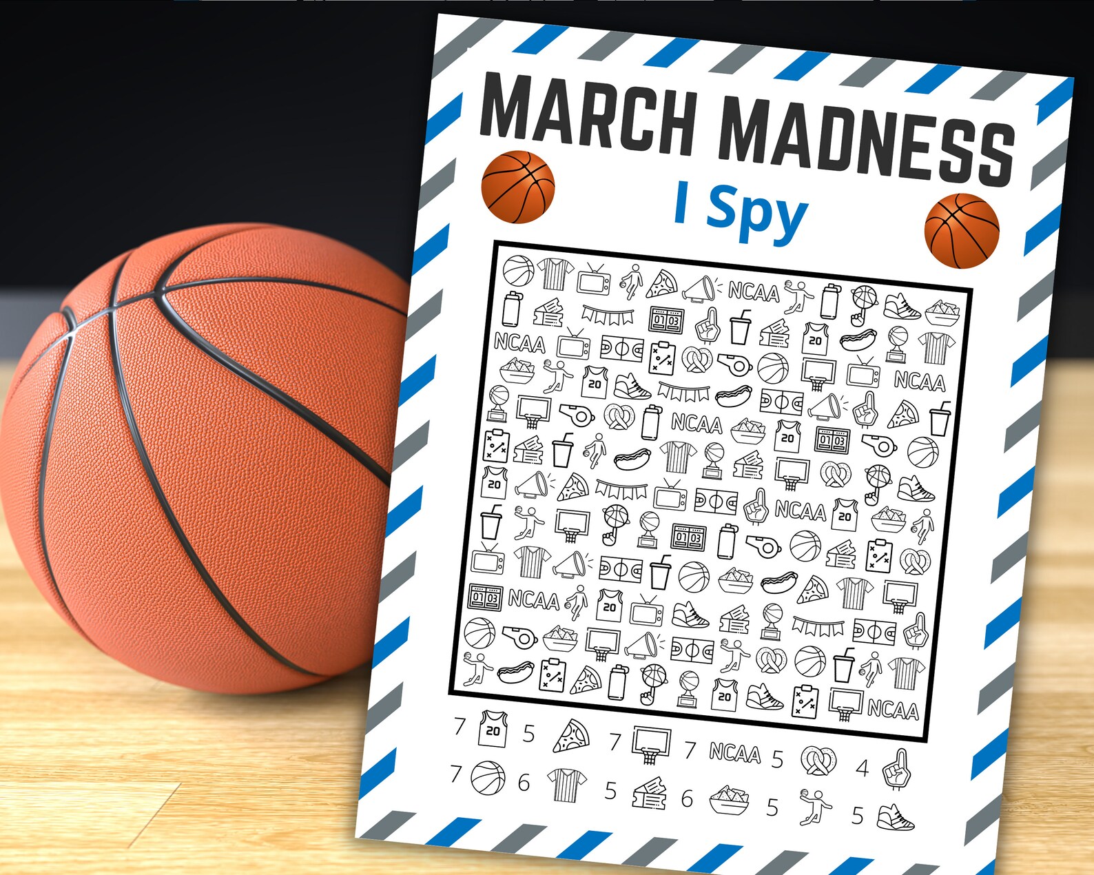March Madness I Spy Printable March Madness Game for Kids | Etsy