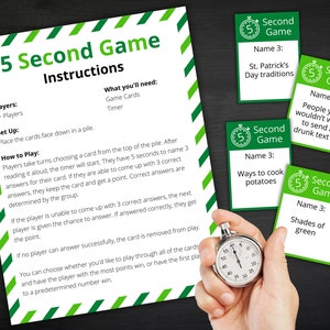 St. Patrick's Day 5 Second Game | Printable St. Patrick's Day Activity ...