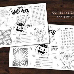 Halloween Placemat | Activities and Games | Halloween Party | Printable ...