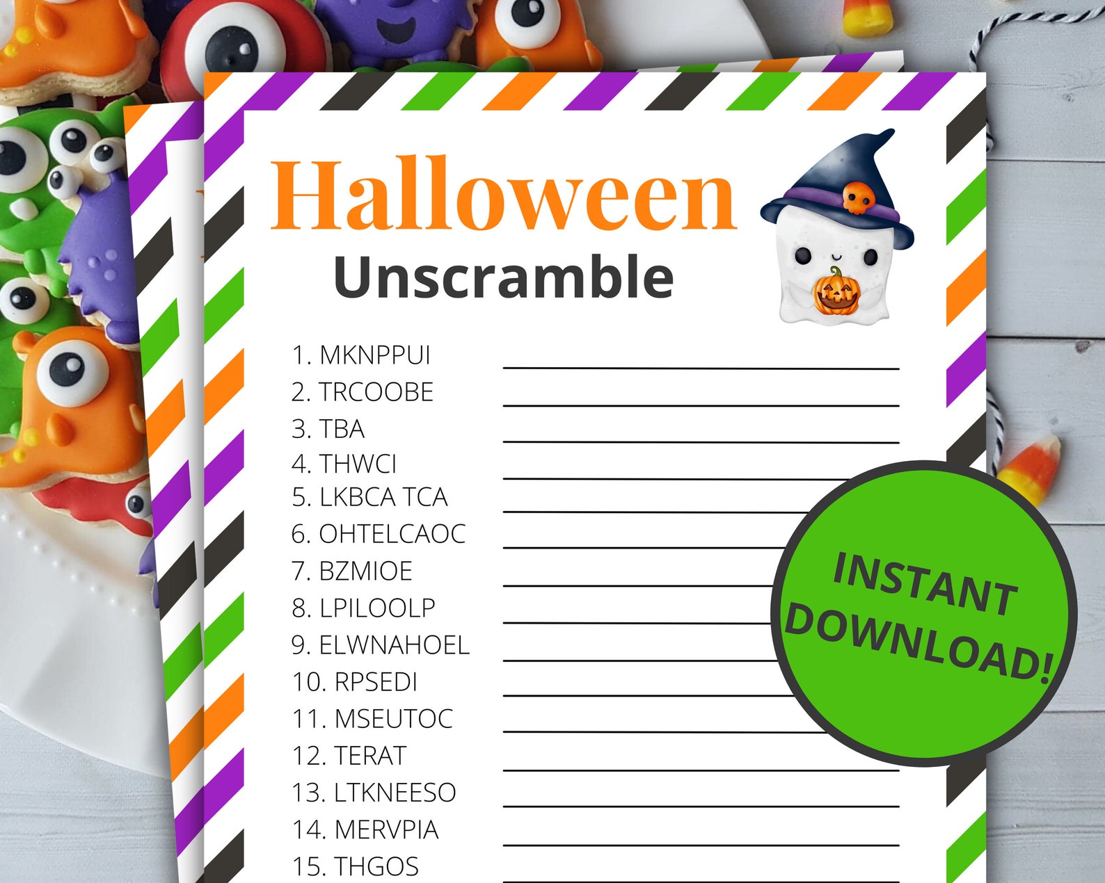 Halloween Unscramble Game | Printable Halloween Game | Halloween ...