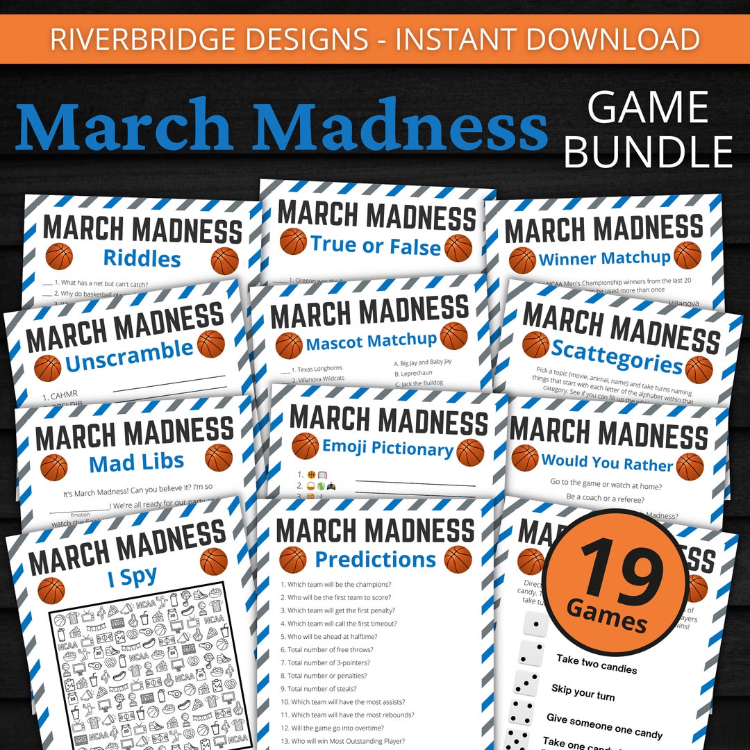 March Madness Game Bundle | Printable Basketball Games for Kids and ...