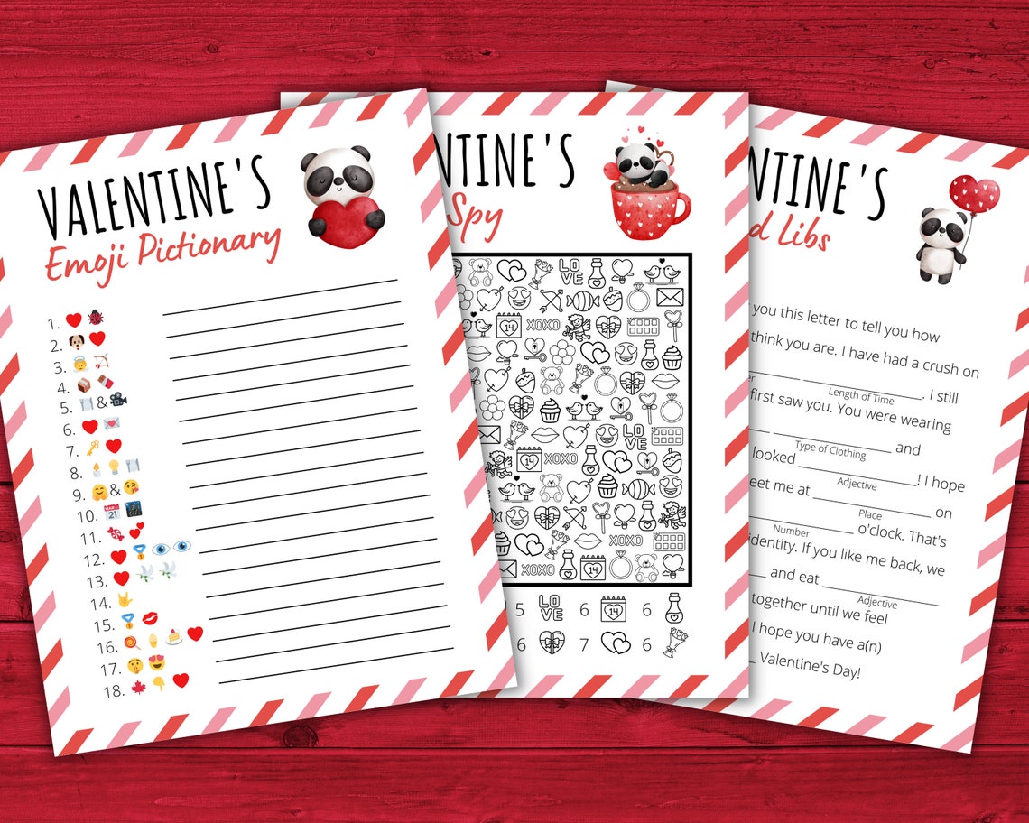 Valentine's Day Game Bundle Printable Valentine's | Etsy
