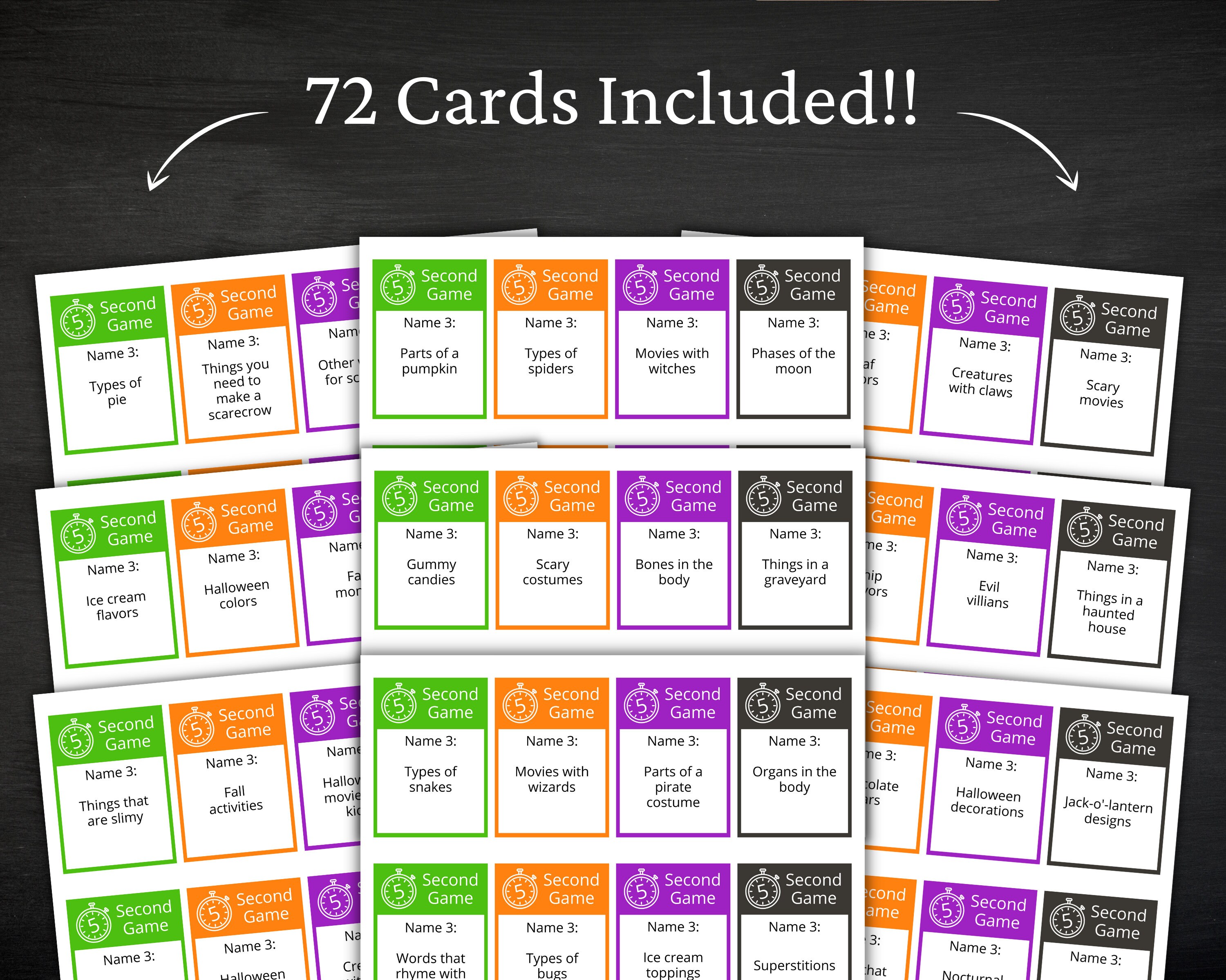 Halloween 5 Second Game | Printable Halloween Game | Halloween Activity ...