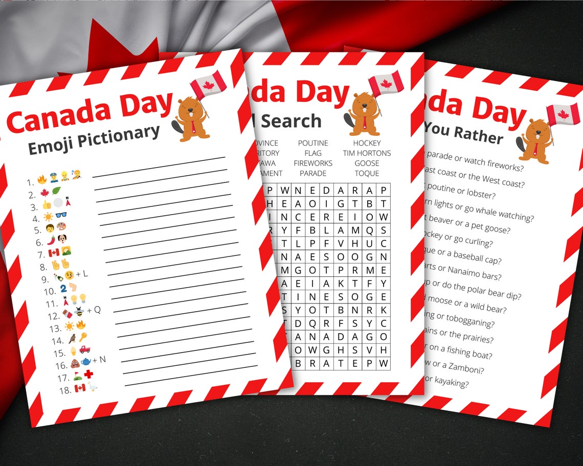 Canada Day Game Bundle | Printable Canada Day Games and Activities for ...