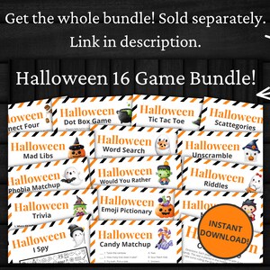 Halloween Phobia Matchup Game Printable Halloween Game Halloween ...