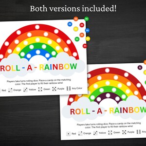 Roll A Rainbow Dice Game Printable St. Patrick's Day Game Spring ...