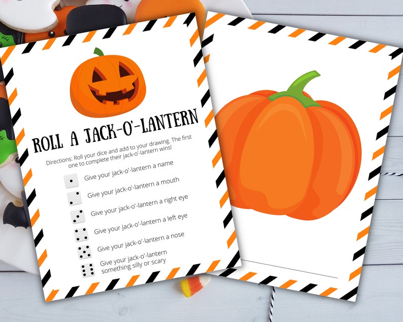 Roll A Jack-o'-lantern Game | Printable Halloween Game | Halloween ...