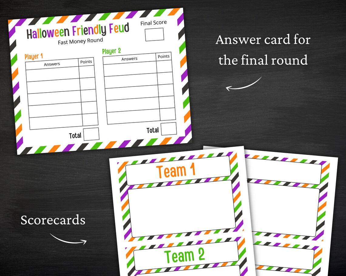 Halloween Friendly Feud | Printable Halloween Game | Halloween Activity ...