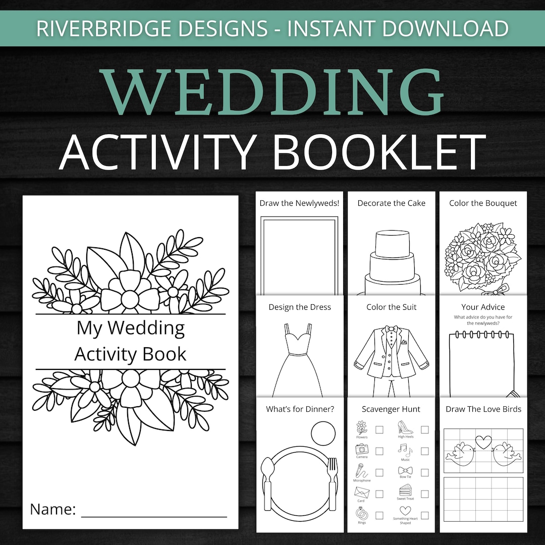 Wedding Activity Booklet | Wedding Coloring Pages | Kids Wedding ...