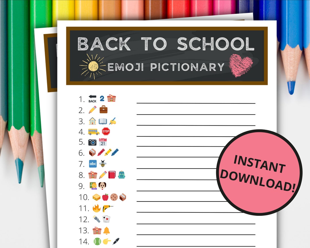 Back to School Emoji Pictionary | First Day of School Game | Icebreaker ...